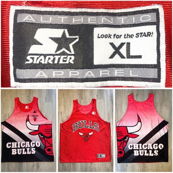 STARTER | Shirts | Vintage 9s Starter Chicago Bulls Reversible ...